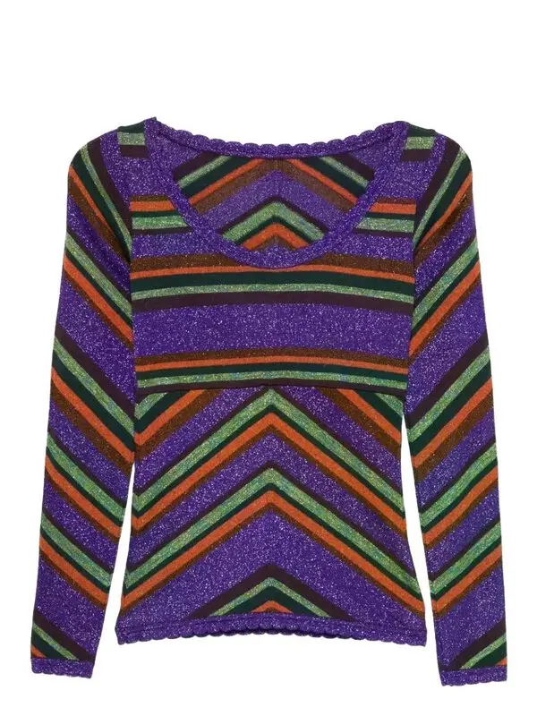 Dolce & Gabbana 2000s Chevron-intarsia Sweater - Purple