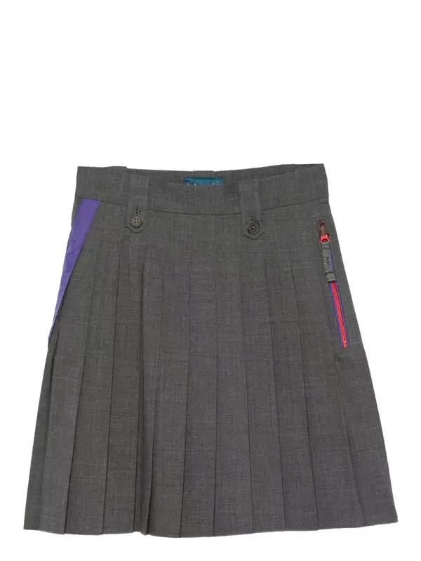Kolor Paneled Pleated Mini Skirt - Grey