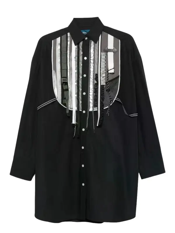 Kolor Paneled Long-sleeve Shirt - Black