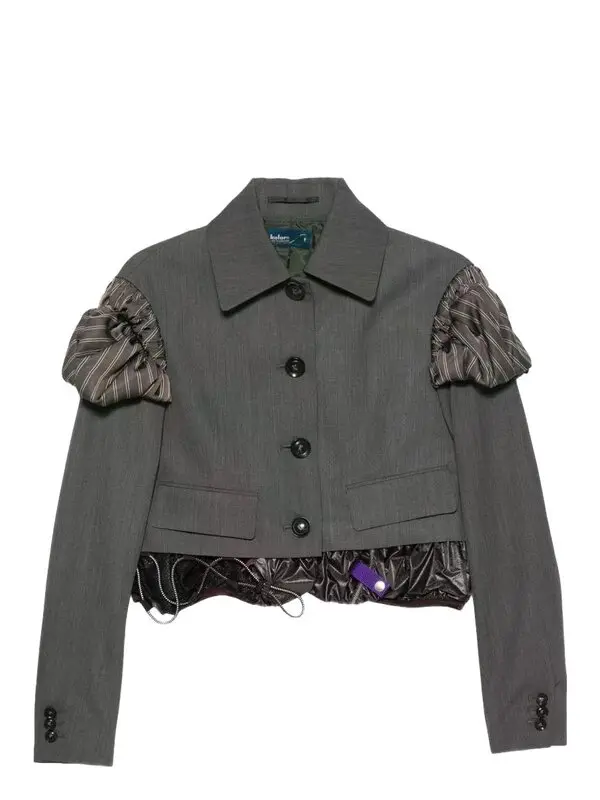 Kolor Ruffled Detail Cropped Jacket - Grey