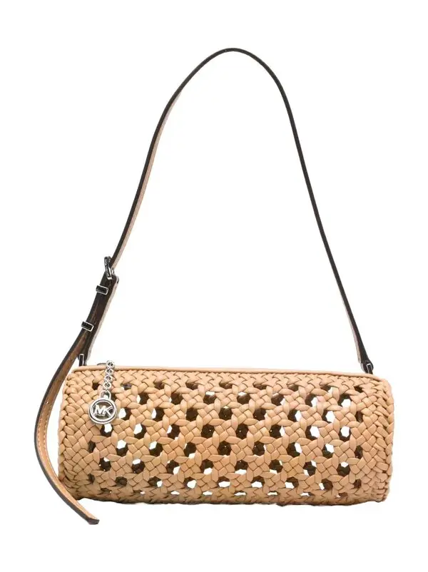 Michael Kors Izzy Woven Cylinder Shoulder Bag - Neutrals