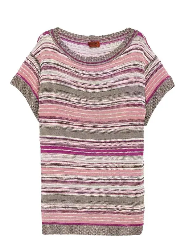 Missoni 2000s Striped Open-knit Top - Pink