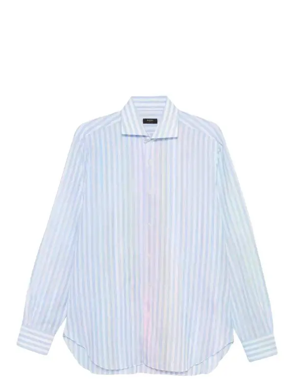 BARBA NAPOLI Striped Long-sleeve Shirt - Blue
