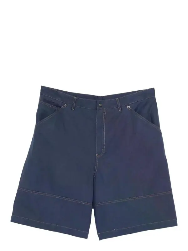Moncler Gabardine Cotton Cargo Shorts - Blue