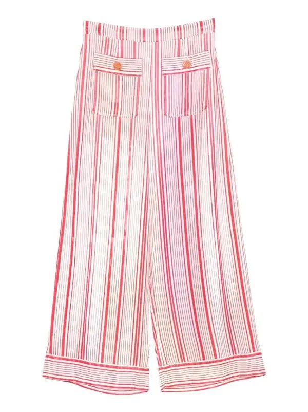 Elisabetta Franchi Striped Wide-leg Palazzo Pants - Red