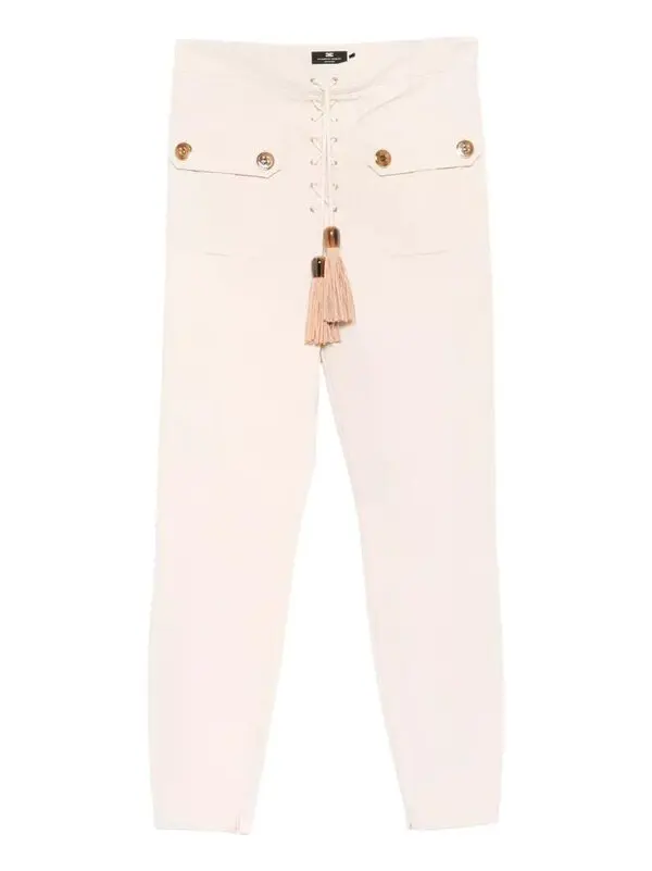 Elisabetta Franchi Drawstring Pocket Trousers - Neutrals