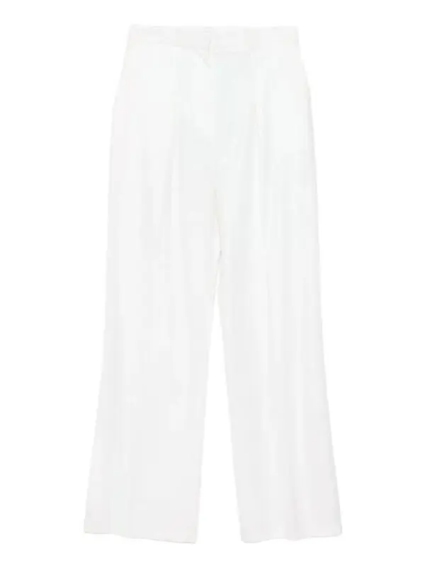 Elisabetta Franchi Pressed-crease Wide-leg Trousers - White
