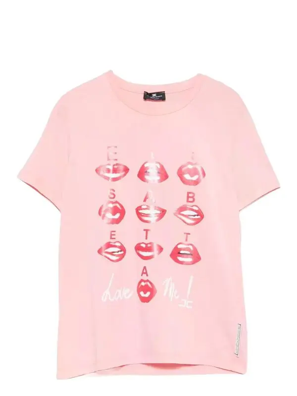 Elisabetta Franchi Lip-print T-shirt - Pink