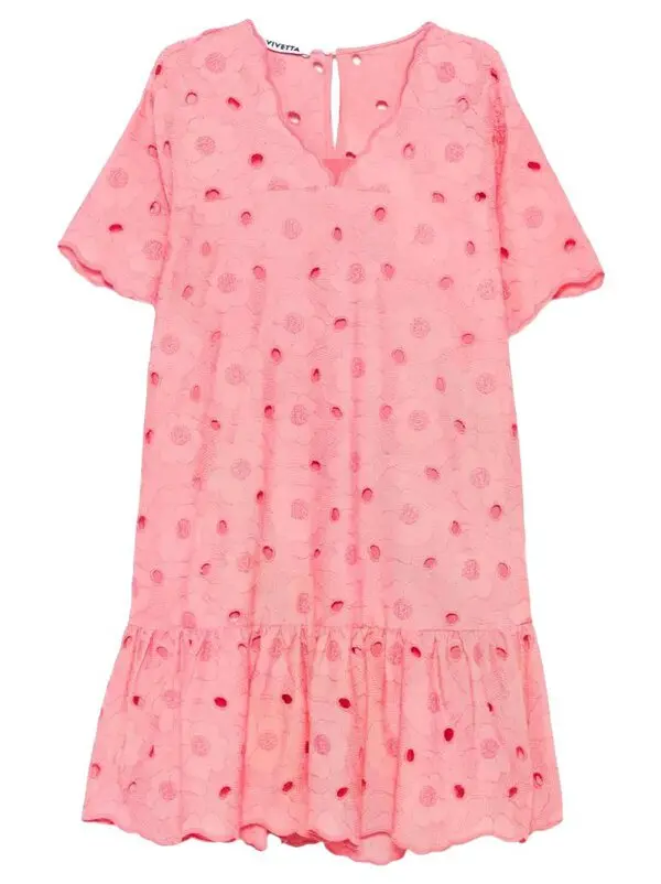 Vivetta Broderie Anglaise Ruffled Dress - Pink