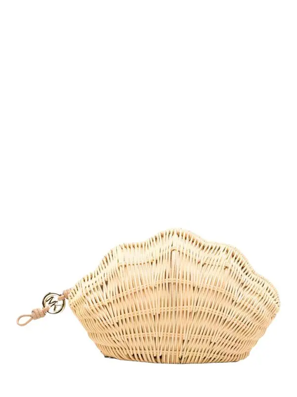 Michael Kors Shelly Shell-shaped Woven Clutch - Neutrals