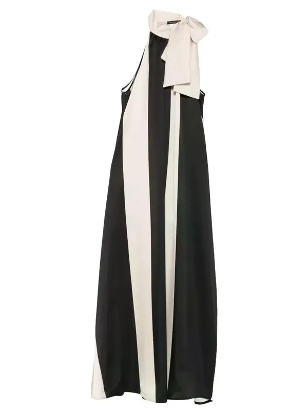 LE RJTANGE Striped Halterneck Maxi Dress - Neutrals