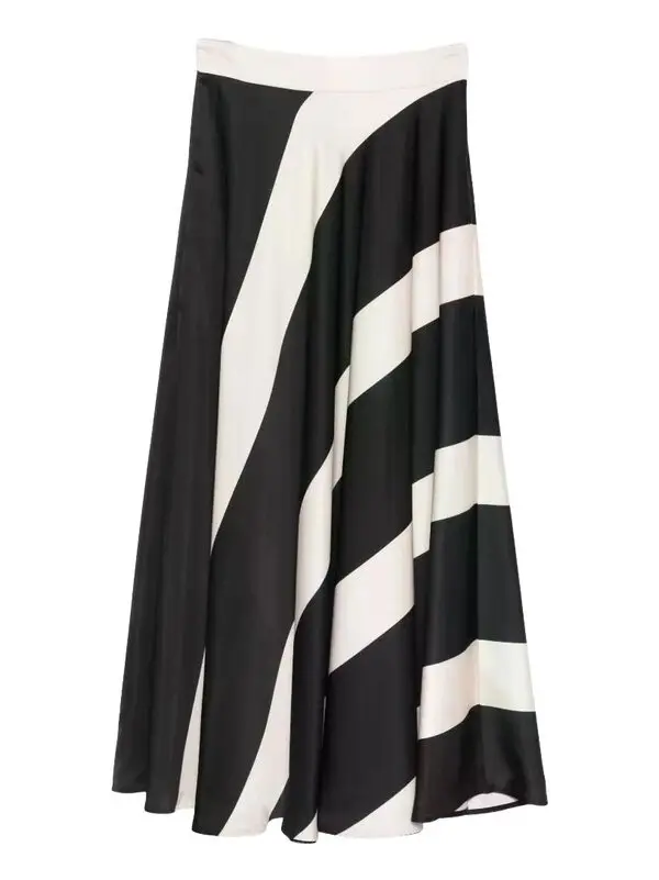LE RJTANGE Striped Midi Skirt - Neutrals