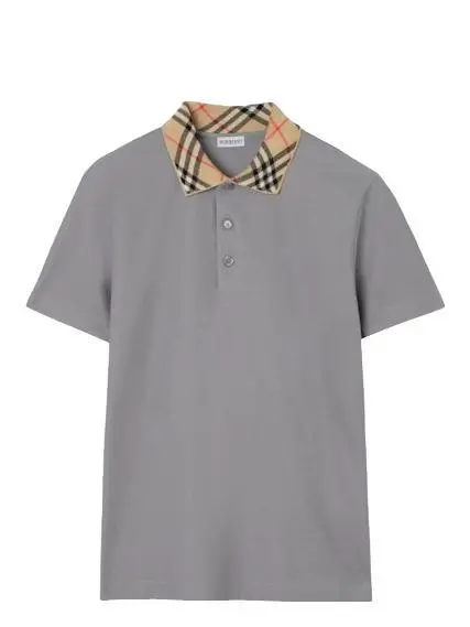 Burberry Evan Check Top - Rainy Grey