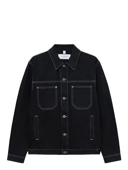 Off-White Half Arrow Denim Skate Jacket - Stone Raw Black