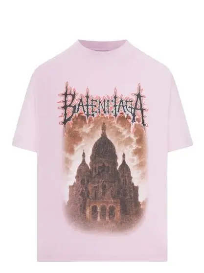 Balenciaga Medium Fit T-shirt - Old Pink