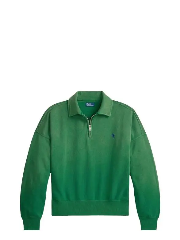 Polo Ralph Lauren Long Sleeve Half Zip Sweatshirt - Fiji Green