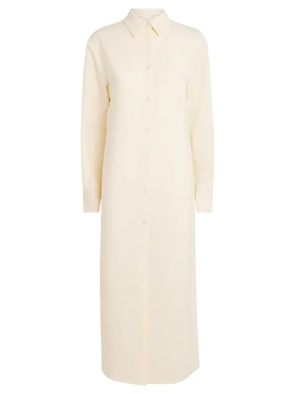 Almada Label Crepe Nile Shirt Dress - Ivory