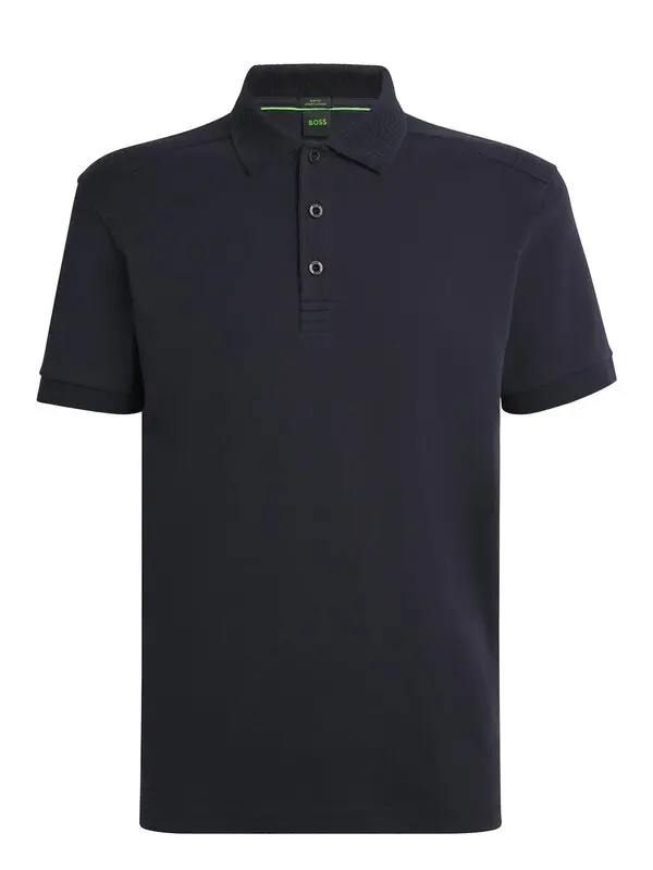 BOSS Cotton Shoulder Logo Polo Shirt - Blue
