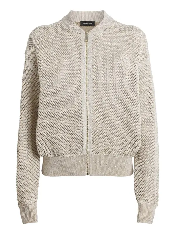 Fabiana Filippi Sequined Bomber Jacket - Ivory