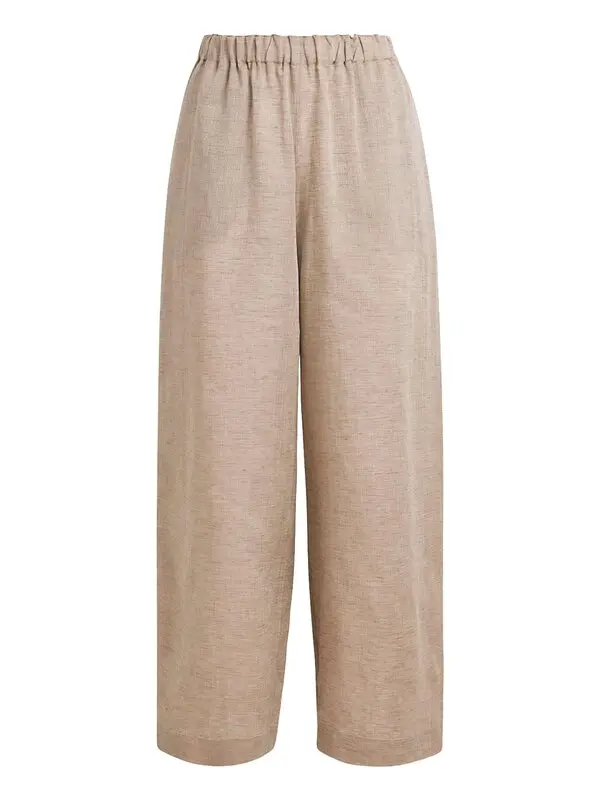 Fabiana Filippi Wide-leg Linen Trousers - Beige
