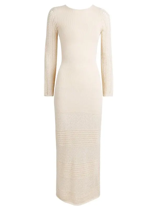 Escvdo Cotton Crochet Ceremonia Maxi Dress - Ivory