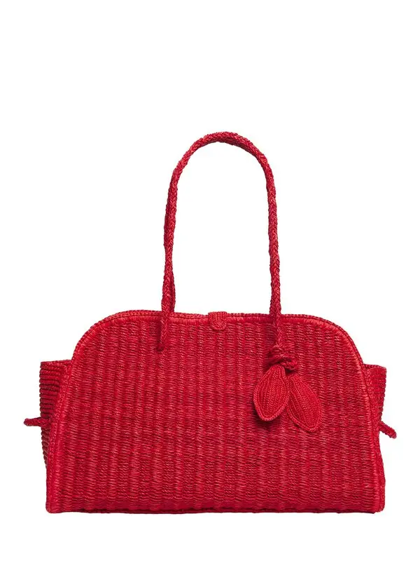 Jacquemus Raffia Turismo Top-handle Bag - Red