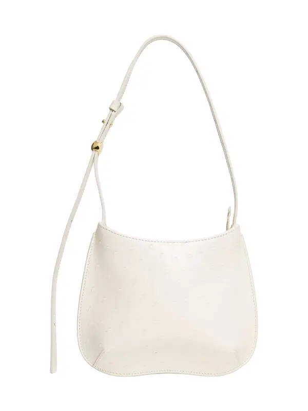 Jacquemus Leather Le Petit Bisou Shoulder Bag - Ivory