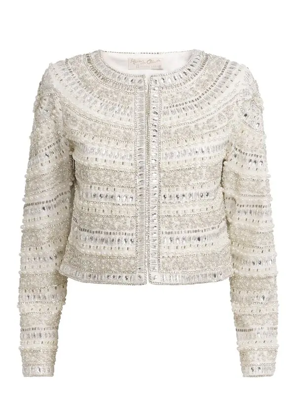 Alice + Olivia Embellished Kidman Jacket - Silver