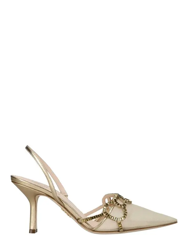 Rodo Metallic Leather Rosie Slingback Pumps - Gold