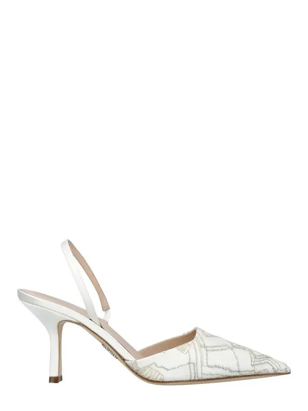 Rodo Assia Woven Slingback Pumps 80 - Beige