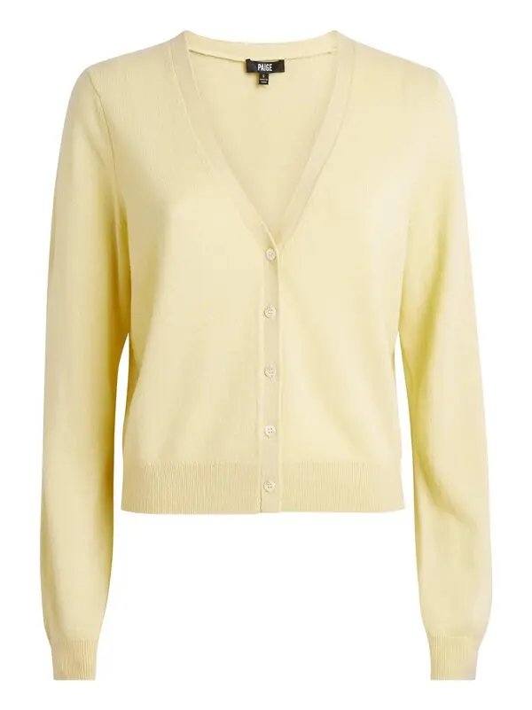 Paige Cashmere Brioche Cardigan - Yellow