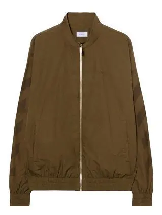 Off-White Diagonal Cotton Tracktop - Army Green
