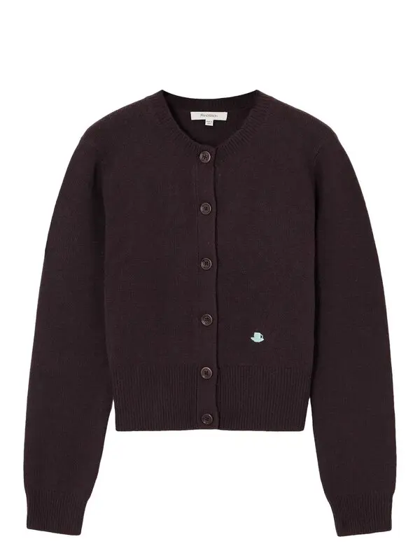 JW Anderson Embroidered Wool Cardigan - Brown