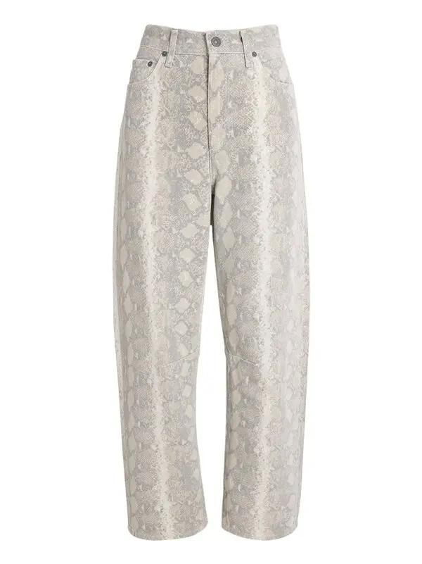 Citizens Of Humanity Snakeskin-effect Miro Relaxed Jeans - Ivory