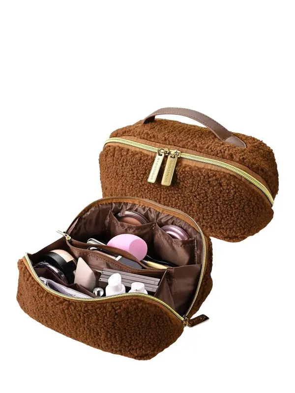 BYOOTIQUE Plush Travel Toiletry Organizer Bag - Natrual