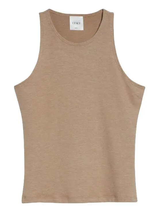 LESET Lauren Scoop Neck Tank - Sable