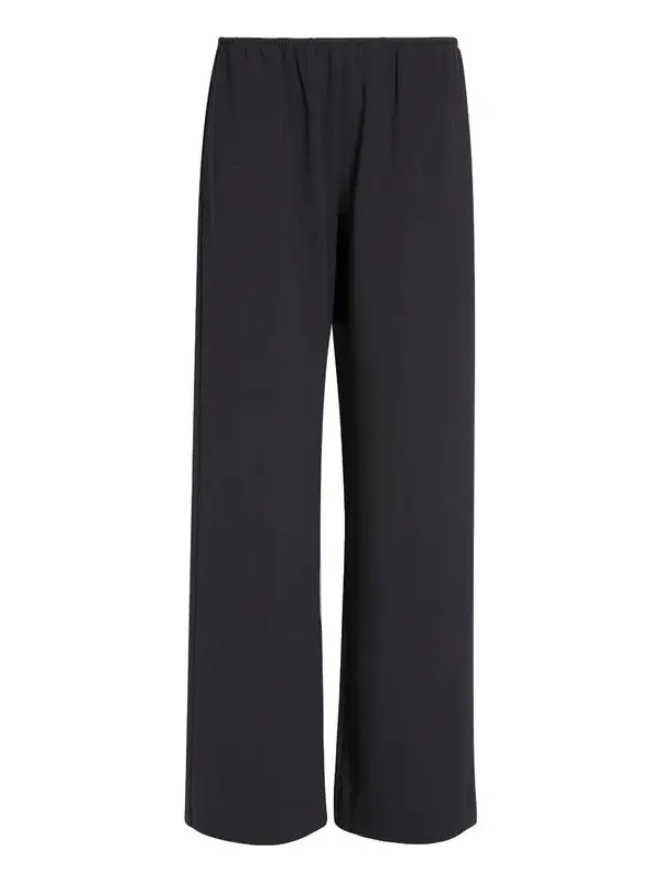 LESET Arielle Crepe Wide-leg Pants - Black