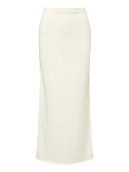 Dissh Wool Knit Midi Skirt - Cream
