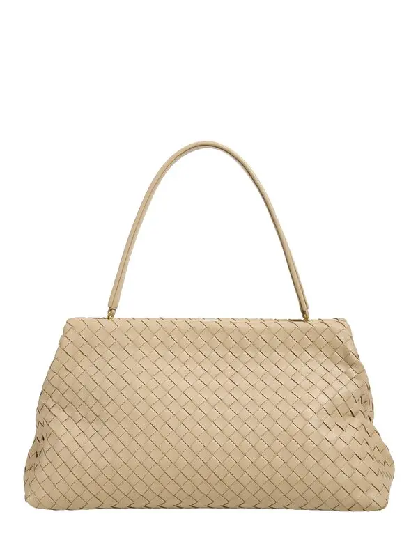 Bottega Veneta 1998 Intrecciato Leather Handbag - Ecru