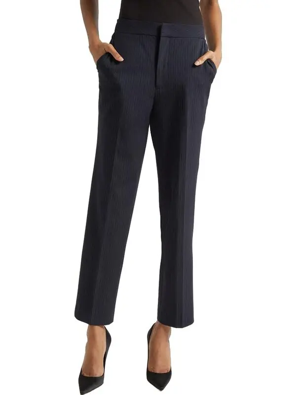 L'Agence Pinstripe Tailored Pants - Midnight/ivory Pinstripe