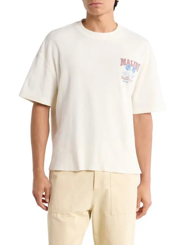 PACSUN Malibu Waffle Knit T-shirt - Cream