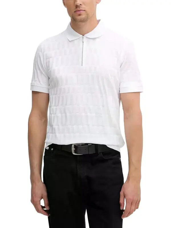 Karl Lagerfeld Half-zip Polo Shirt - White