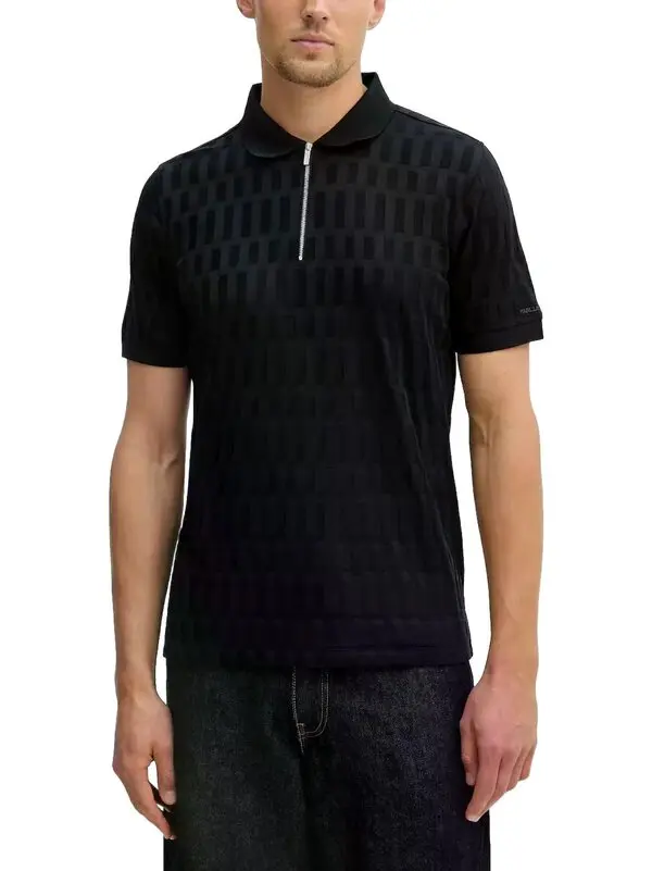 Karl Lagerfeld Half-zip Polo Shirt - Black