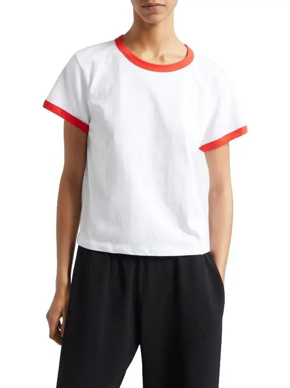 LESET Margo Ringer T-shirt - White/cerise
