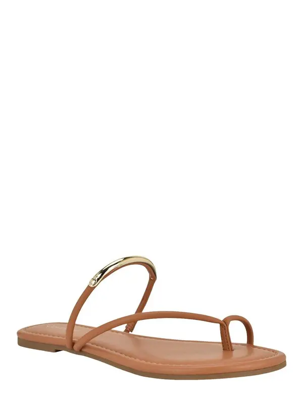 Calvin Klein Bienna Toe Loop Sandal - Medium Brown