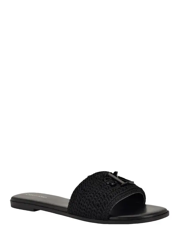 Calvin Klein Kamine Slide Sandal - Black Woven