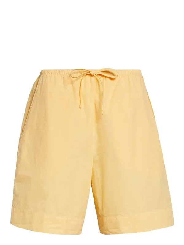 LESET Kyoto Drawstring Waist Cotton Shorts - Zest