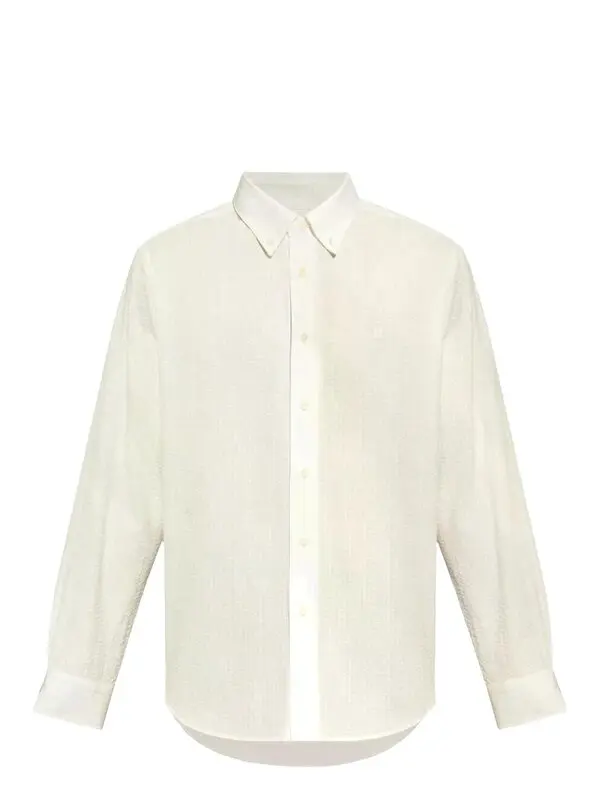 Givenchy 4g Seersucker-texture Cotton Shirt - Neutrals