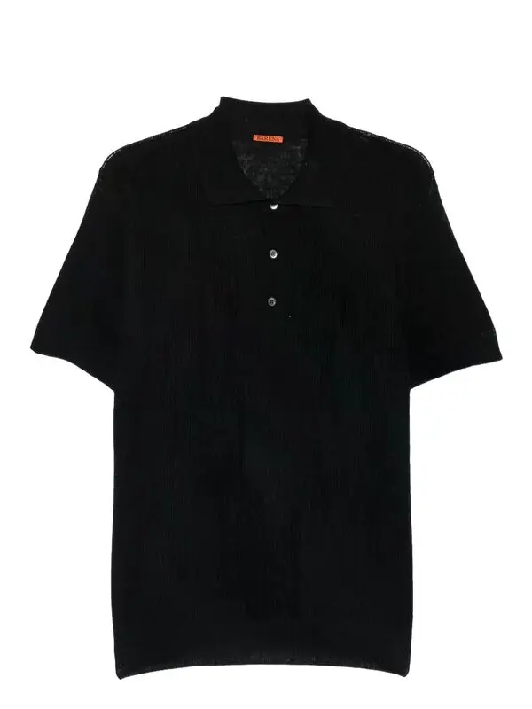 Barena Venezia Ribbed Polo Shirt - Black