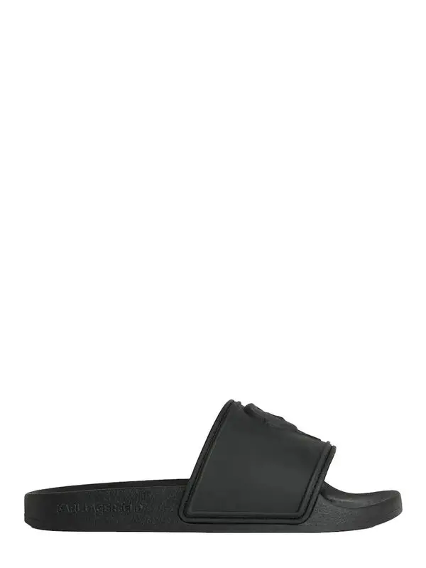 Karl Lagerfeld Kondo 2.0 Embossed Slides - Black